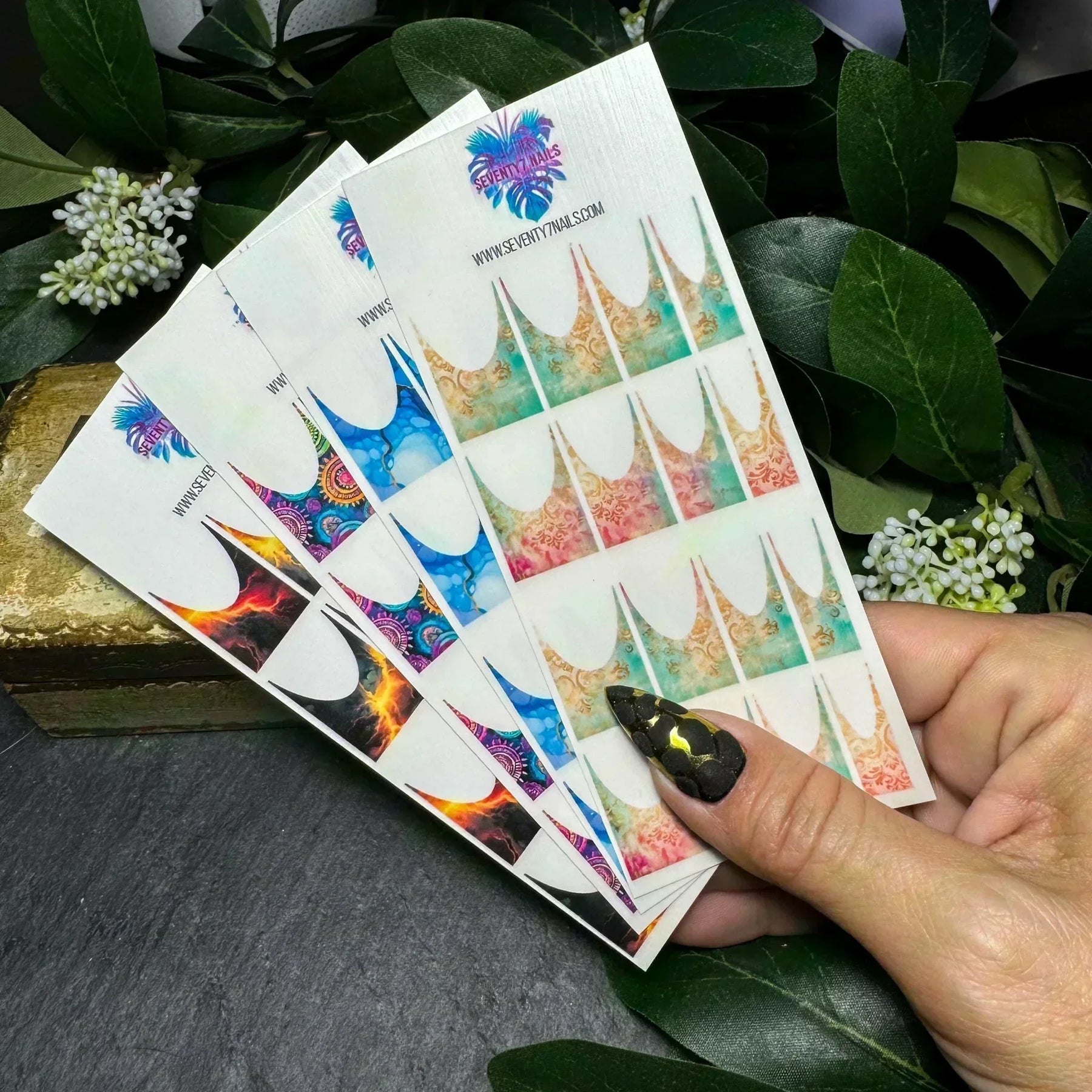 Handmade Press On Nails and Waterslide Nail Decals | Seventy7 Nails